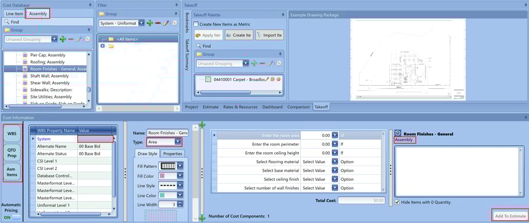 How To Start a Takeoff Using an Assembly