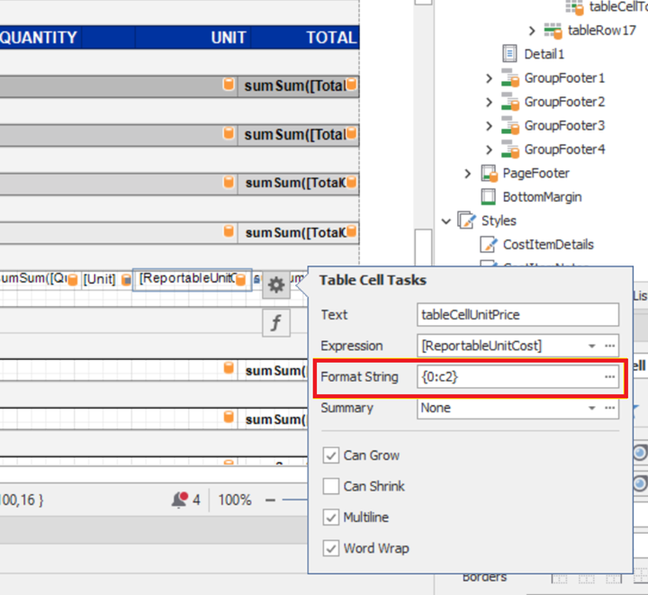 How to Edit Decimal Precision in Standard Reports