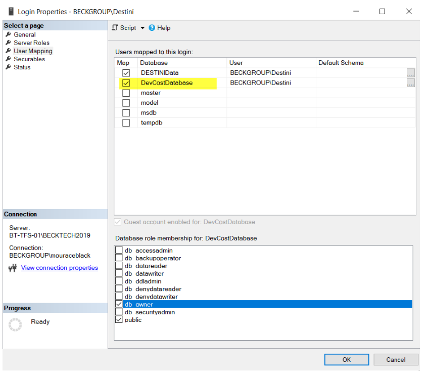 How to Set Up Permissions in Each Destini Database