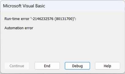 Microsoft Visual Basic Error with the Data Manager Import Sheet