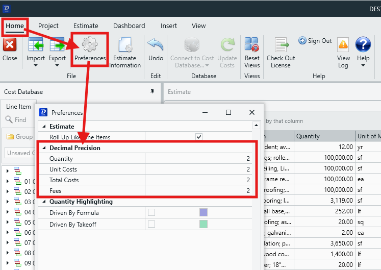 How to Update Decimal Precision in Estimator